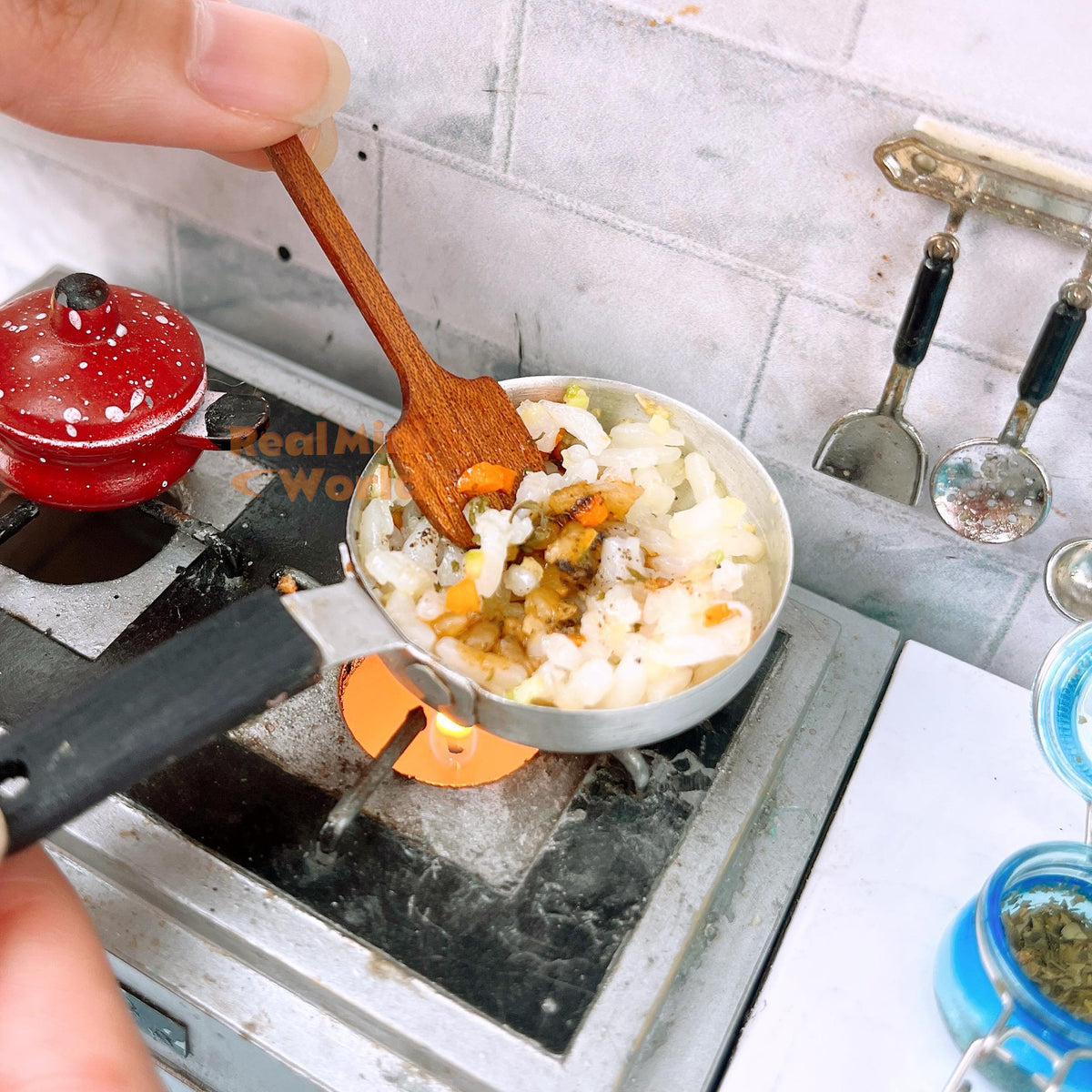 Miniature Wooden Cooking Spatula (Dark Wood) | Mini Cooking Shop – Real Mini World