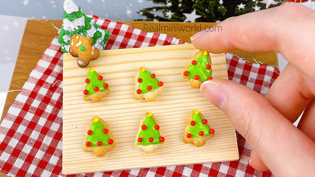 Tiny Food Recipe: Tiny Christmas Tree cookies | Miniature cooking at t ...
