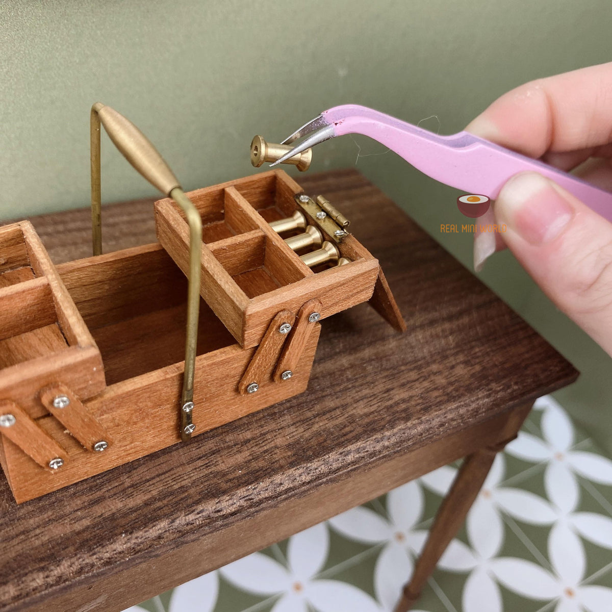 Miniature Wooden Sewing Storage Box 1:6 | Handmade Miniature Shop ...