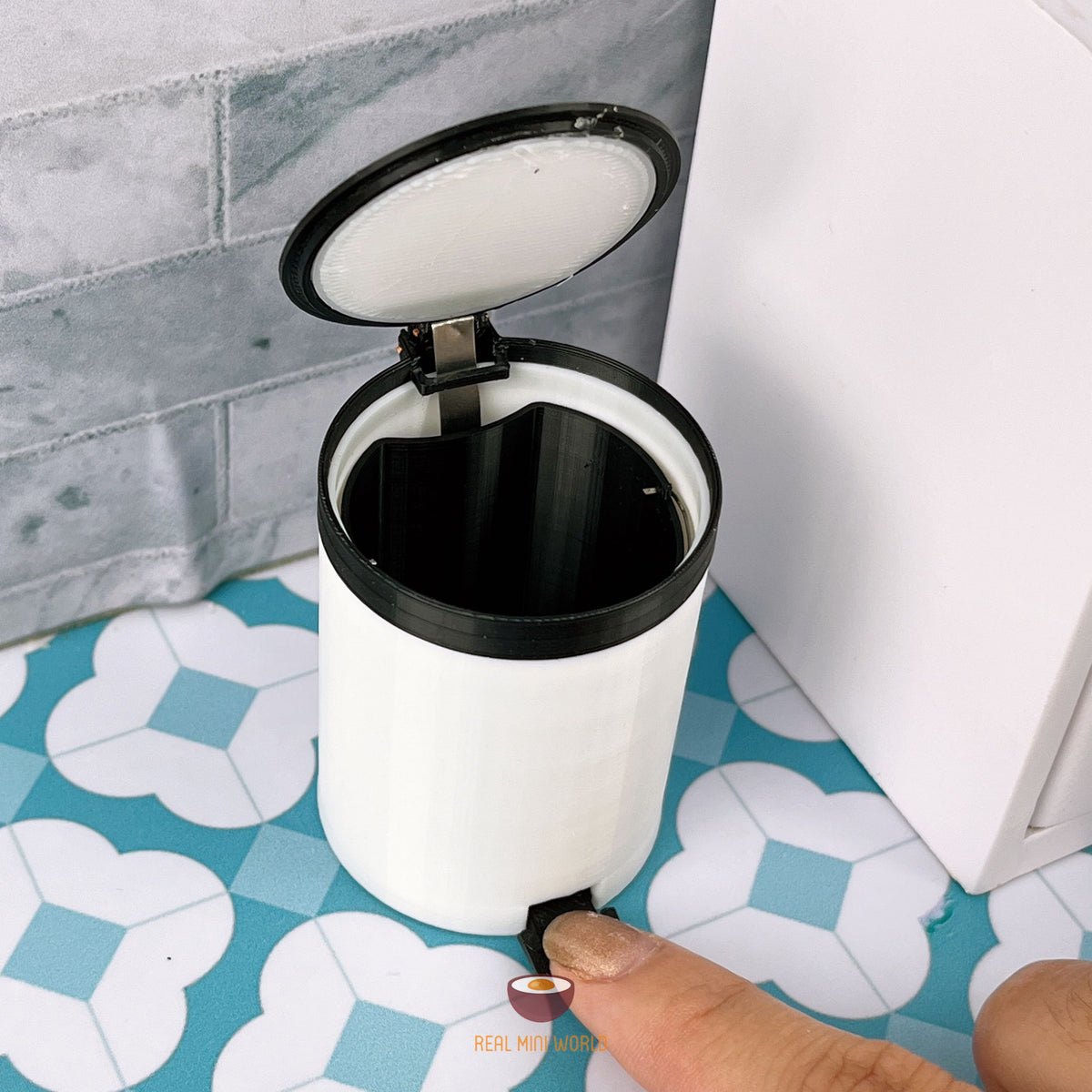 Miniature Real Trash Can in White | Mini Food Cooking Shop – Real Mini ...