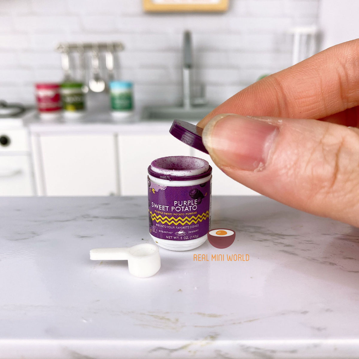 Miniature Purple Sweet Potato Powder Container + Scoop – Real Mini World