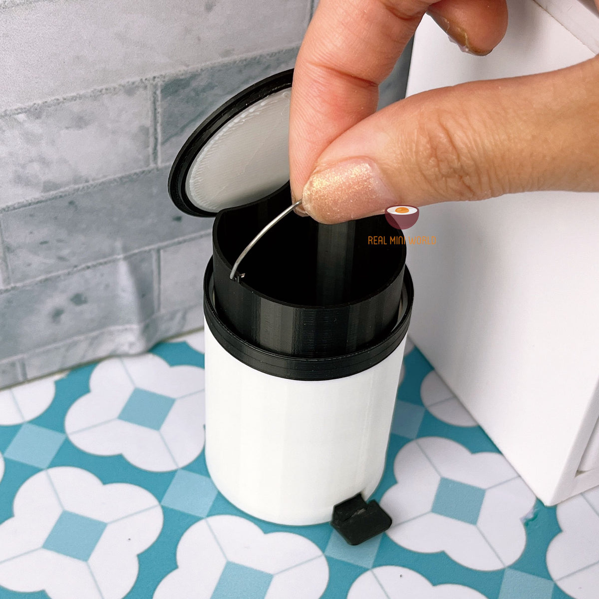 Miniature Real Trash Can in White | Mini Food Cooking Shop – Real Mini ...