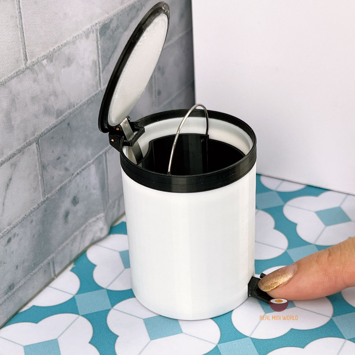 Miniature Real Trash Can in White | Mini Food Cooking Shop – Real Mini ...