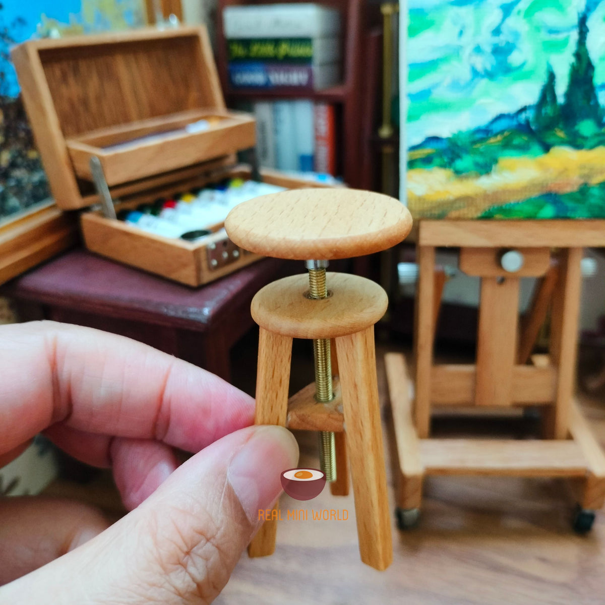 Miniature Adjustable Drawing Stool | Miniature REALL Art Supplies Shop ...