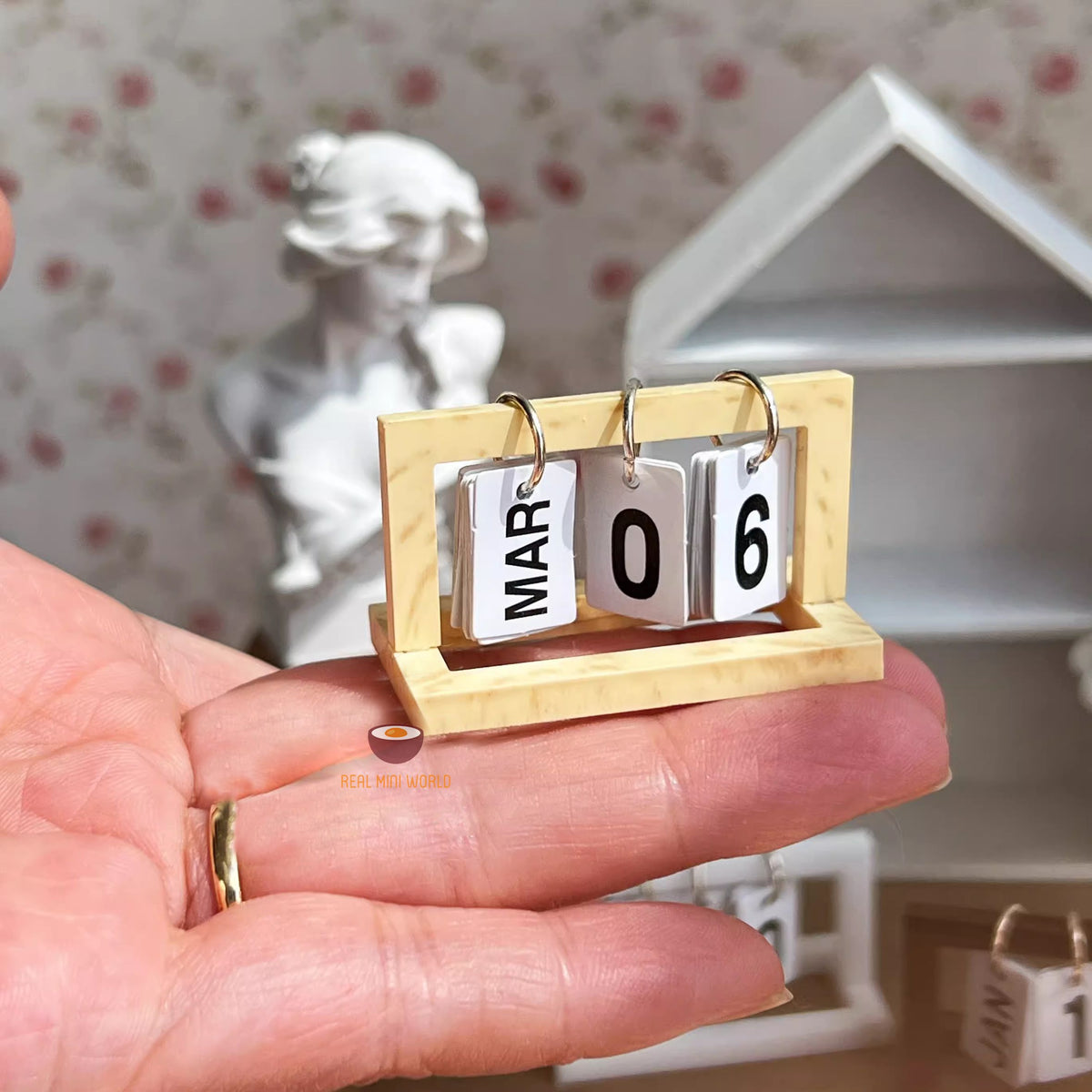 Miniature Real Nordic Minimalist Calendar | Dollhouse Miniature Shop ...