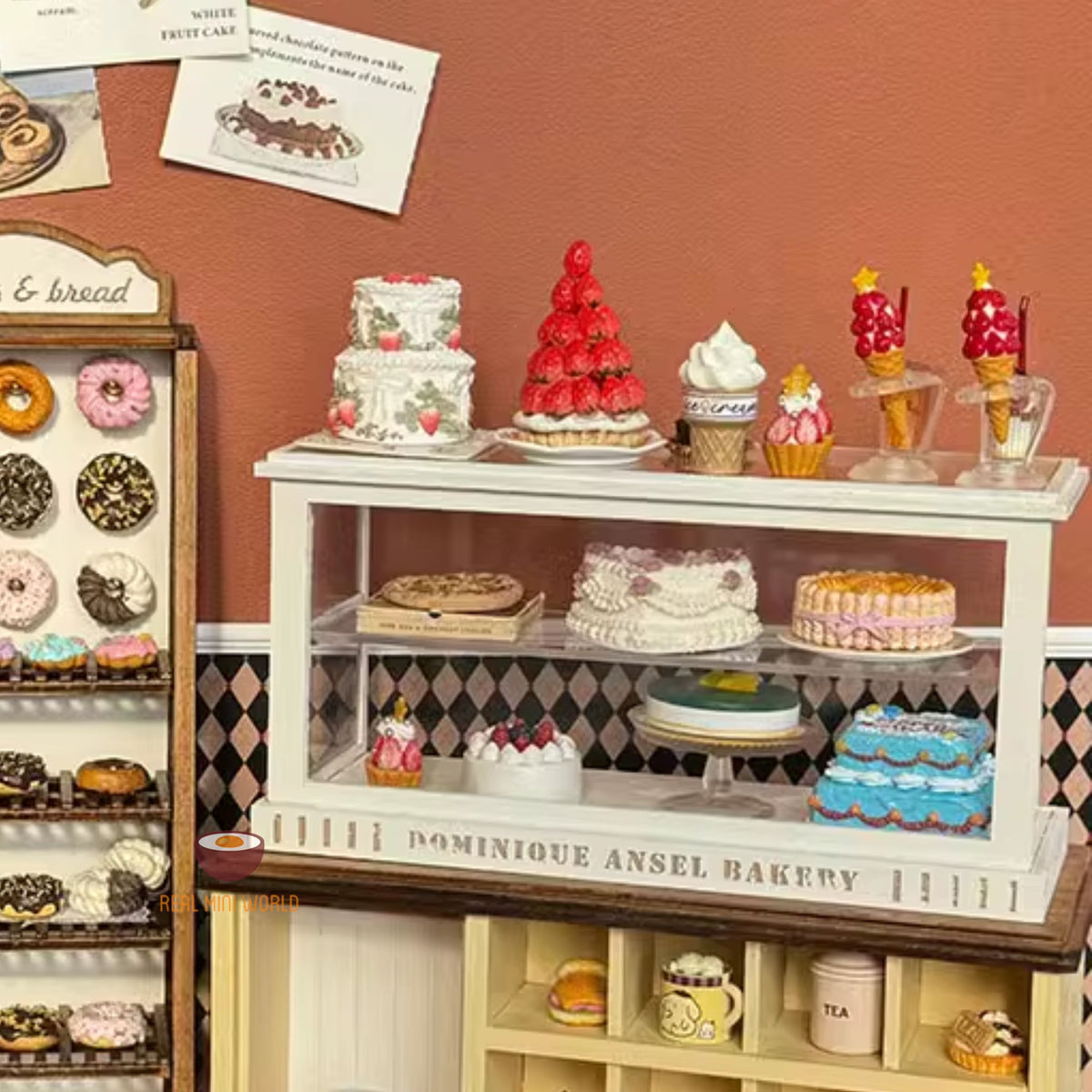 Miniature 1:6 Scale Classic Cake Display White Cabinet | Tiny Baking ...
