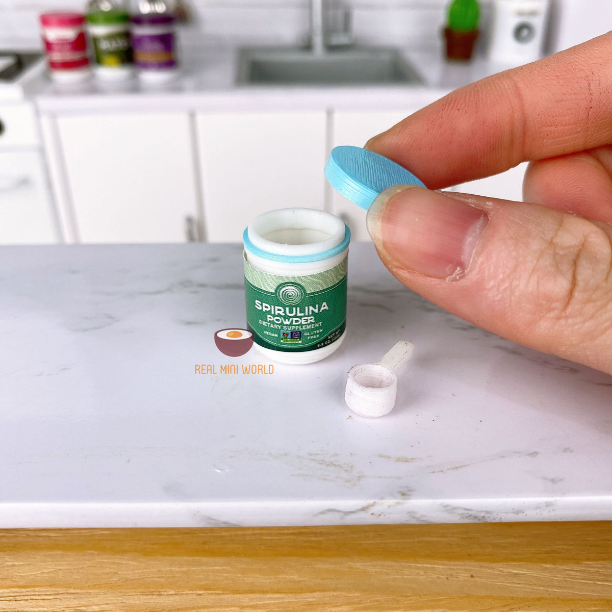 Miniature Real Spirulina Powder Container + Scoop – Real Mini World