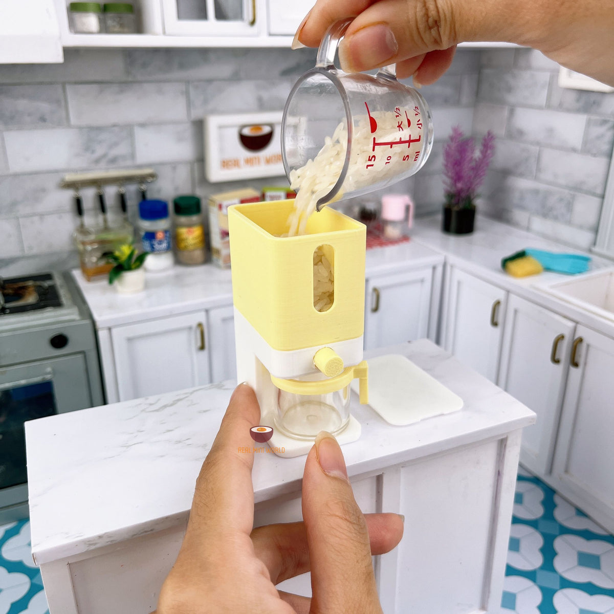 Miniature REAL Rice Dispenser in Yellow |Tiny Food Cooking Kitchen ...