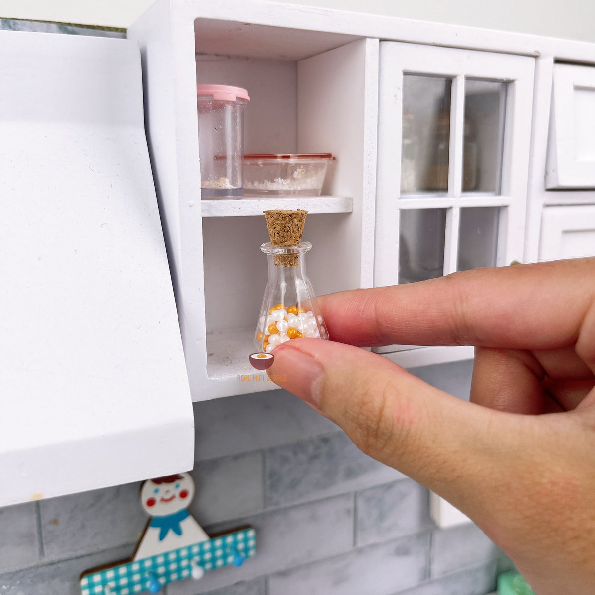 Miniature Esthetic Glass Spice Bottle with Cork | Mini Cooking Store ...