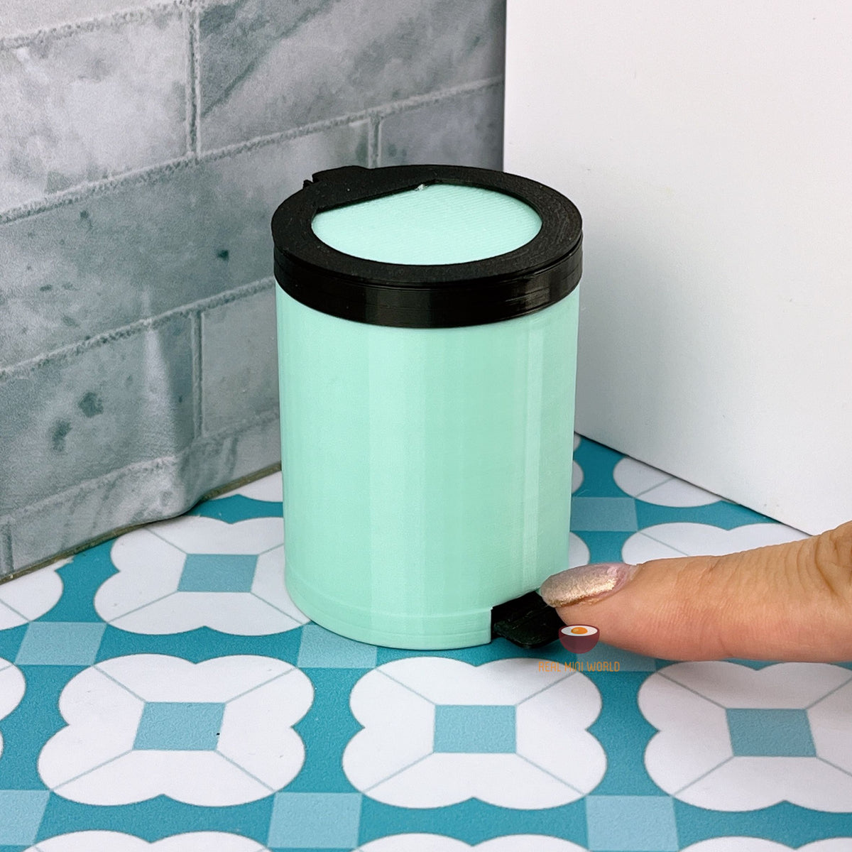 Miniature Real Trash Can in Pastel Green | Real Functioning Miniature ...