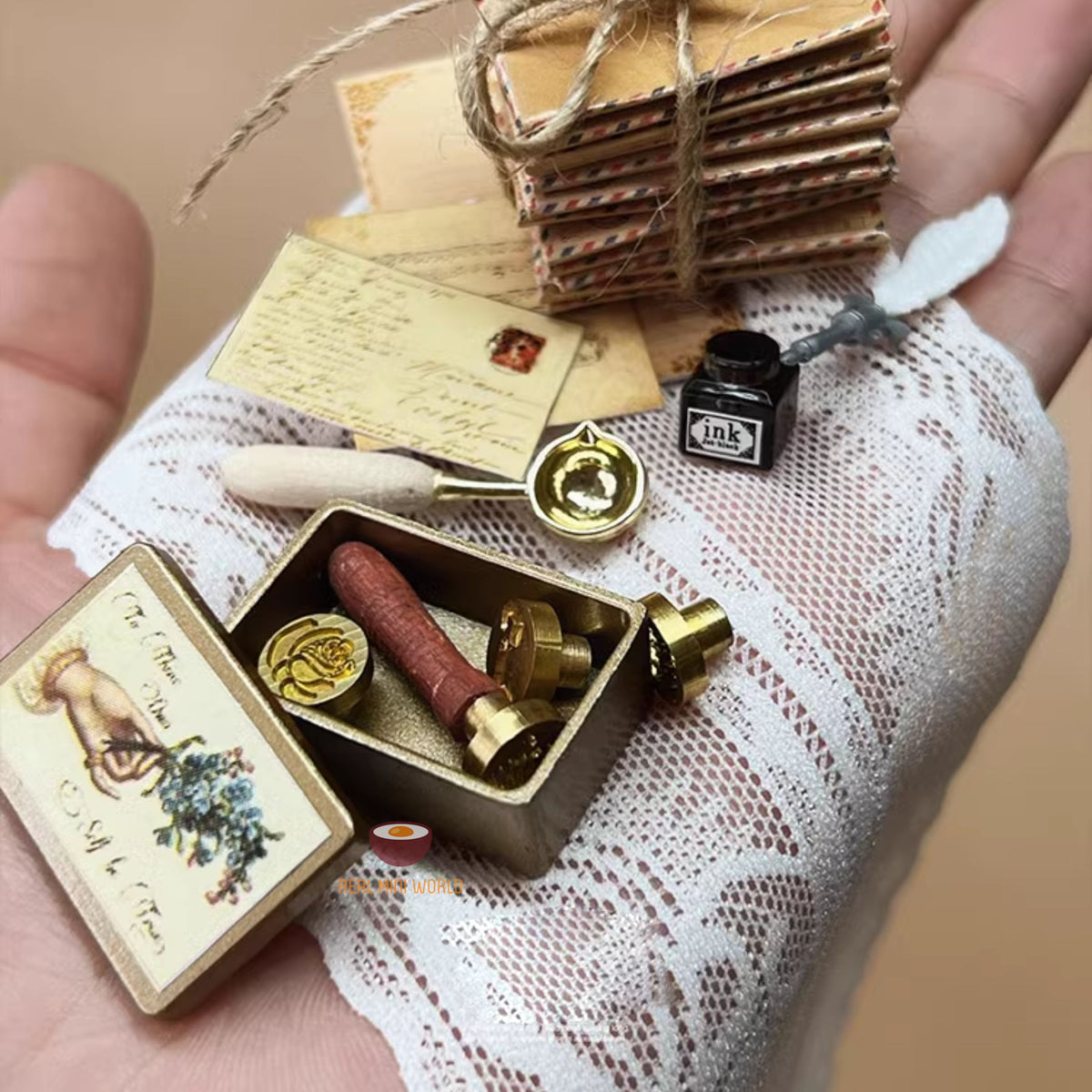 Miniature Vintage Flower & Hand REAL Box | Dollhouse Miniature Shop ...