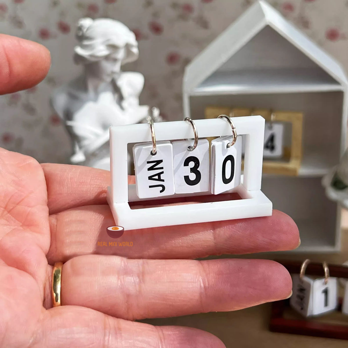 Miniature Real Nordic Minimalist Calendar | Dollhouse Miniature Shop ...