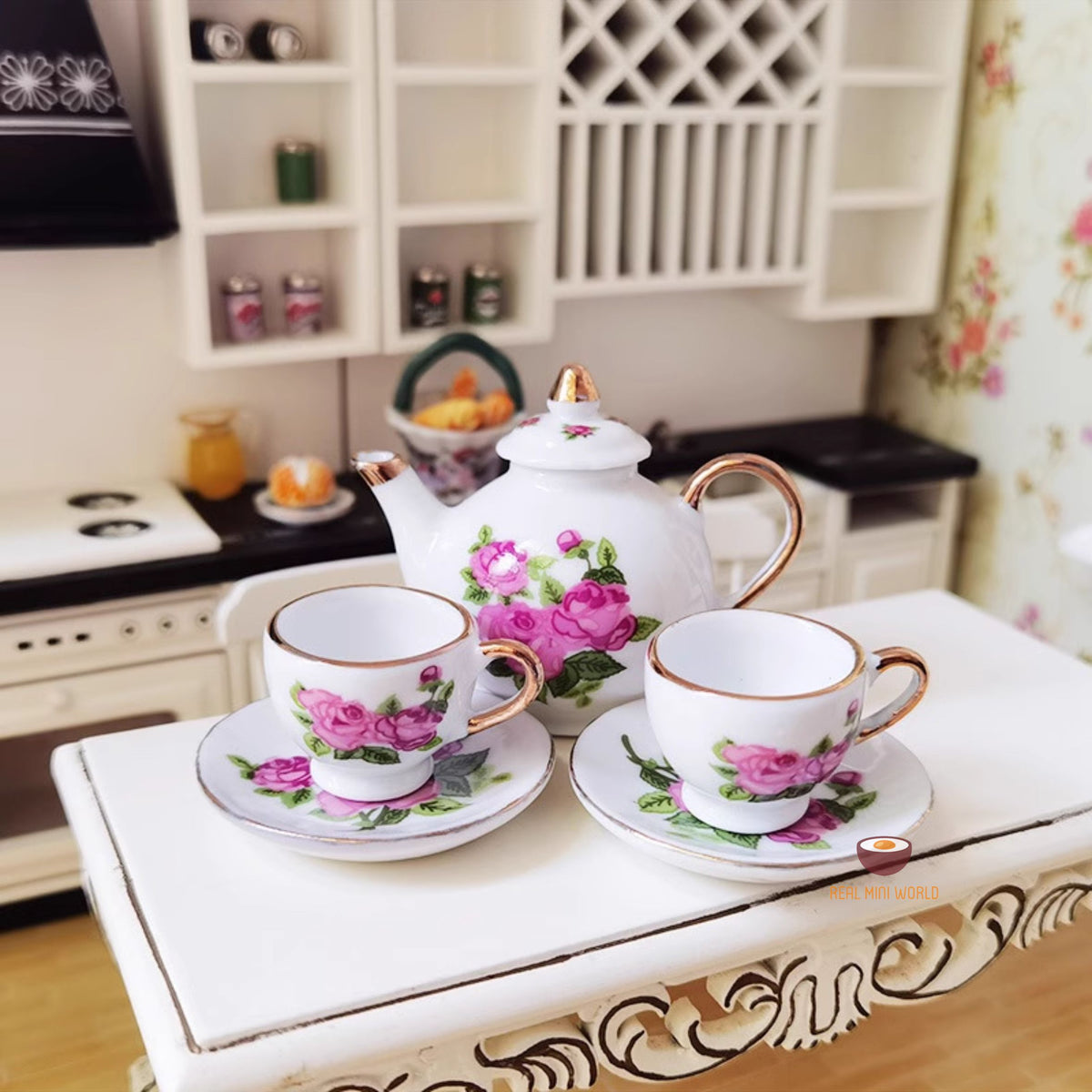 Miniature REAL Porcelain Afternoon Tea Set | Mini Cooking Shop – Real ...