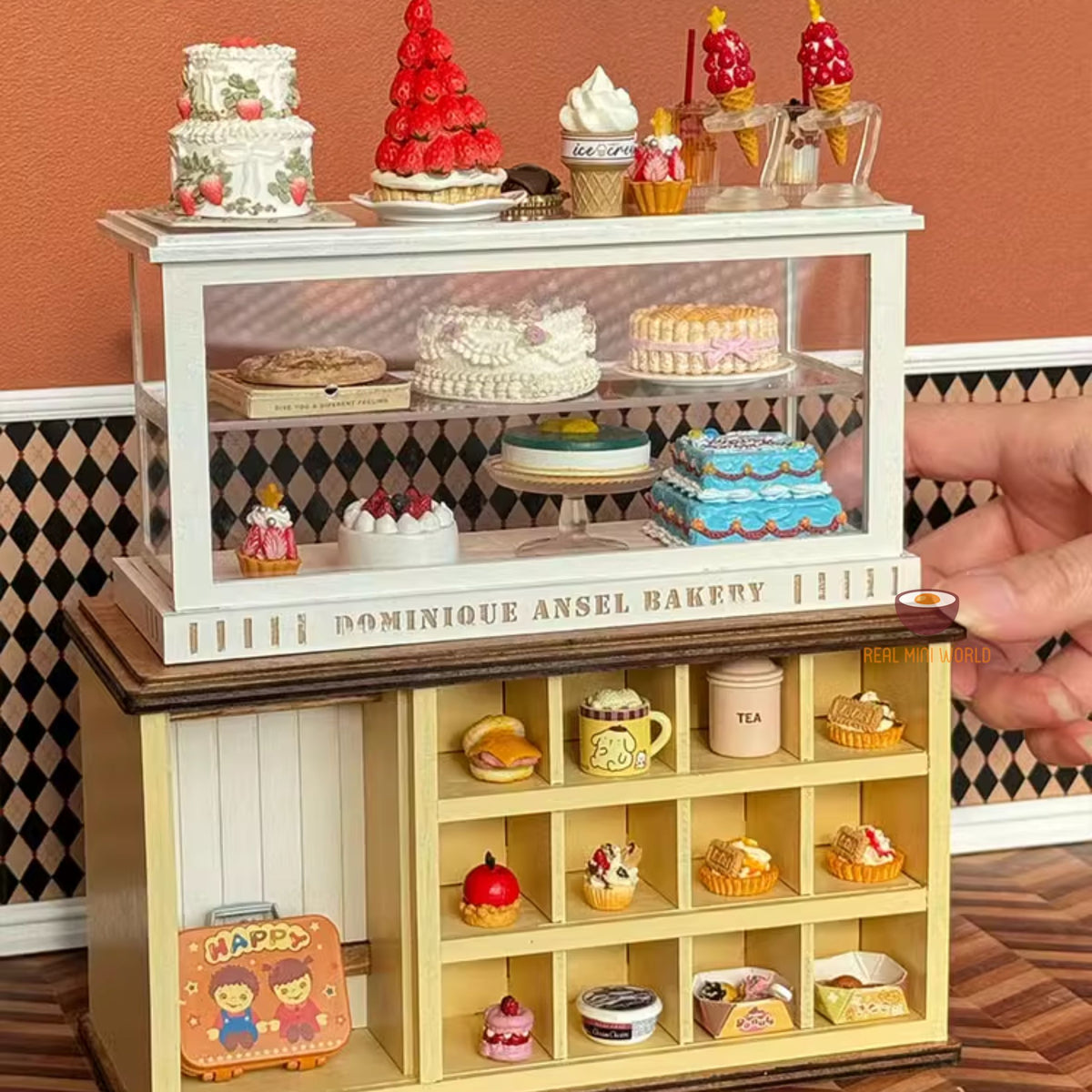 Miniature 1:12 Scale Classic Cake Display White Cabinet | Tiny Baking ...