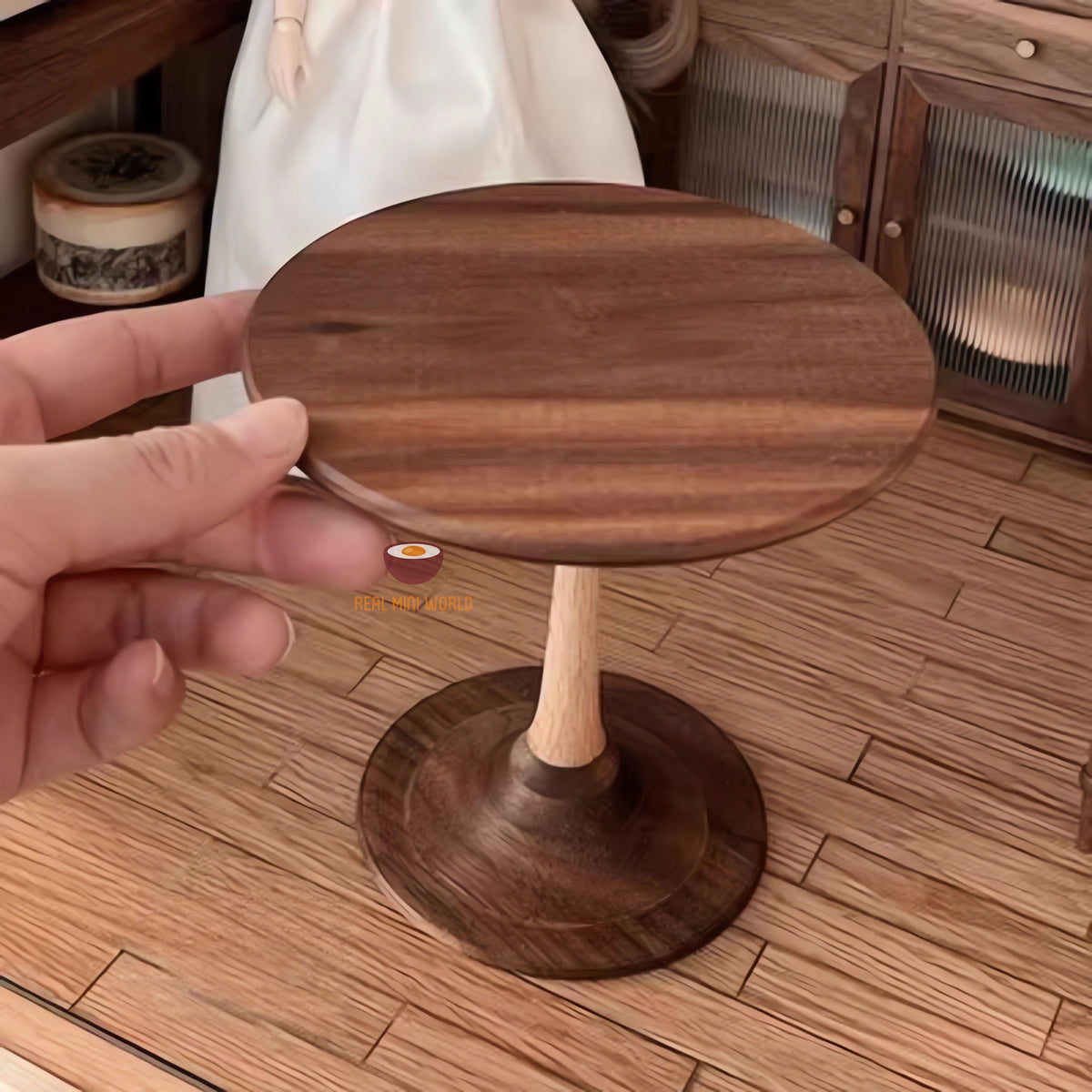 Miniature 1:6 Solid Wood Classic Round Coffee Table | Dollhouse Shop ...