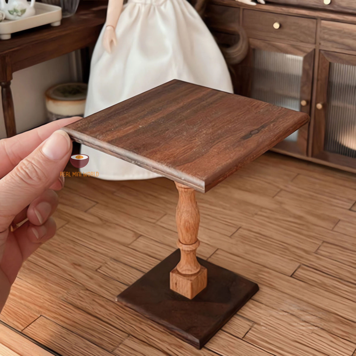 Miniature Dollhouse Square Bar Table | Mini Cooking Shop – Real Mini World