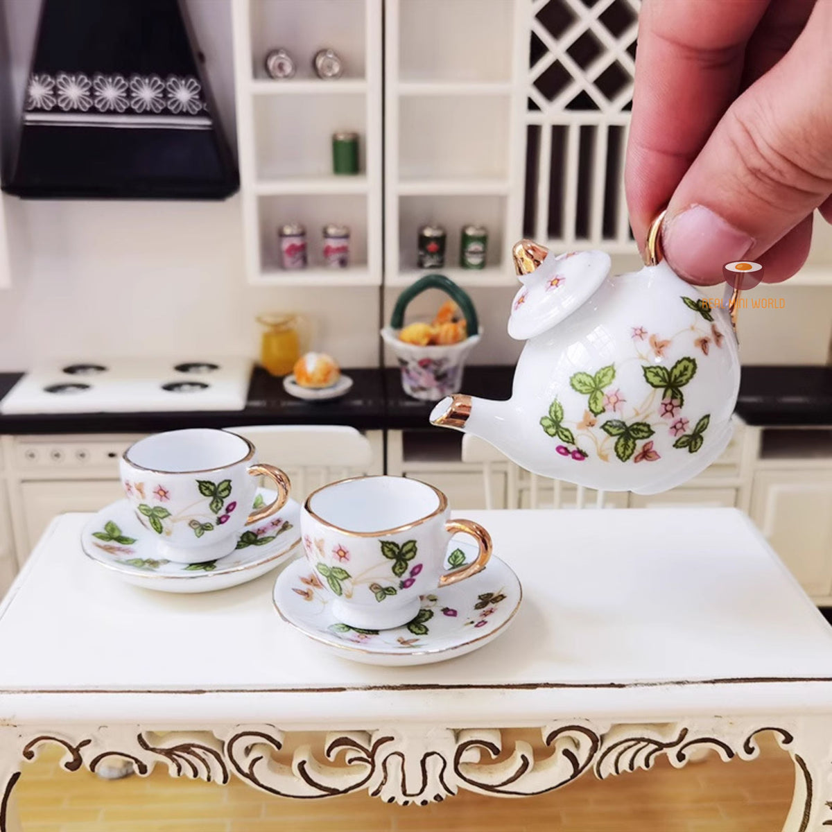 Miniature REAL Porcelain Afternoon Tea Set | Mini Cooking Shop – Real ...