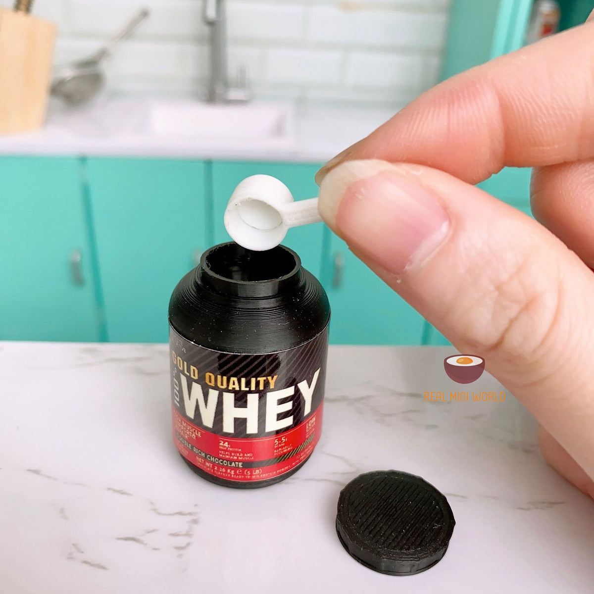 Miniature Whey Protein Container + Scoop | Mini Baking & Cooking Shop ...