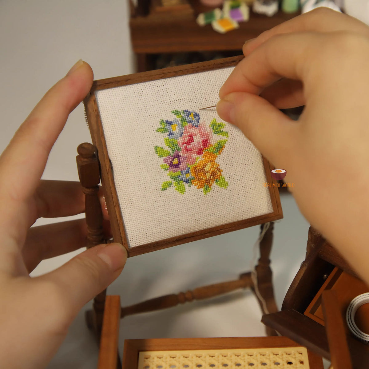 Miniature REAL French Embroidery Stand DIY Set 1:6 Scale | Mini Shop ...