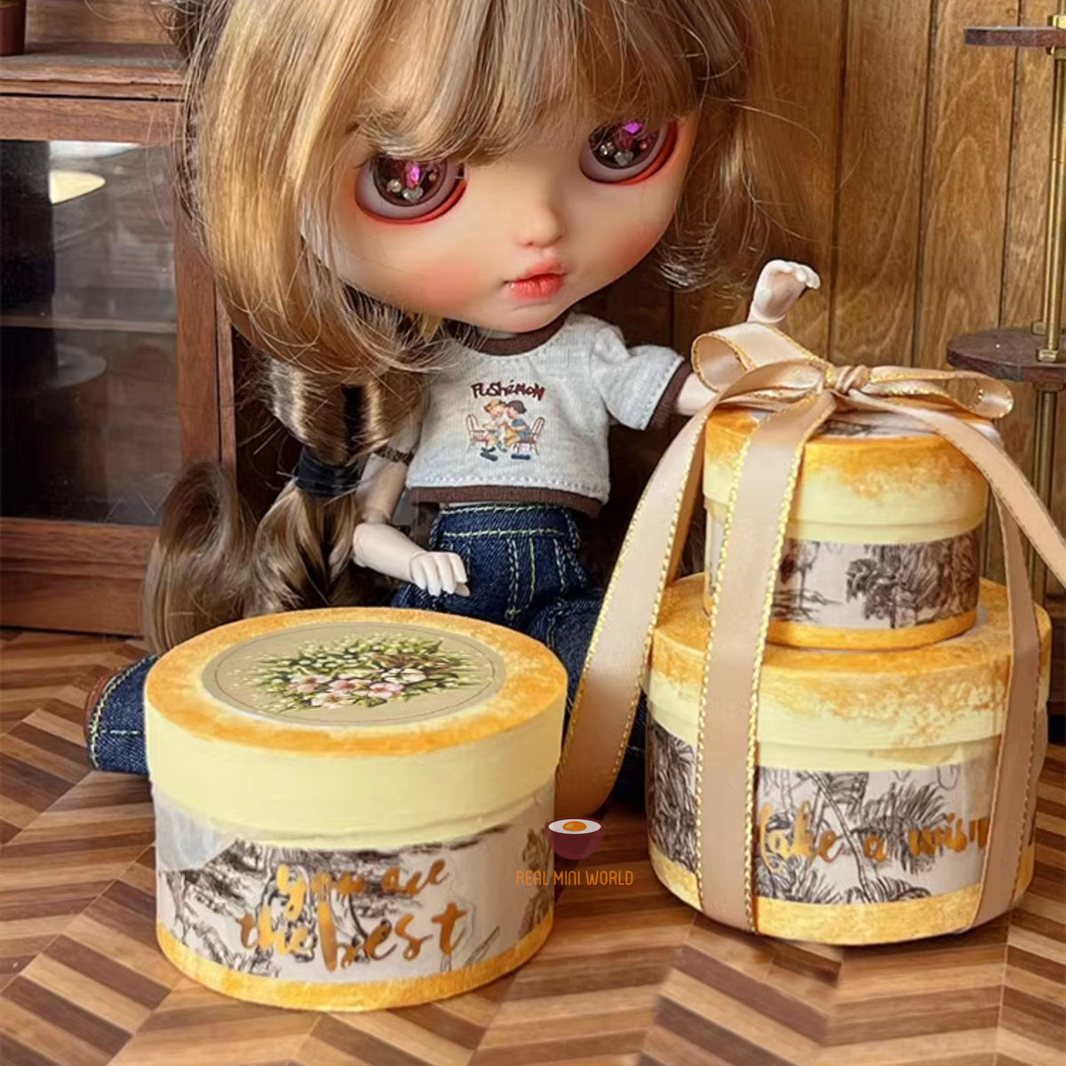 Miniature 1:6 Handmade Round Box | Miniature Dollhouse Art Shop – Real ...