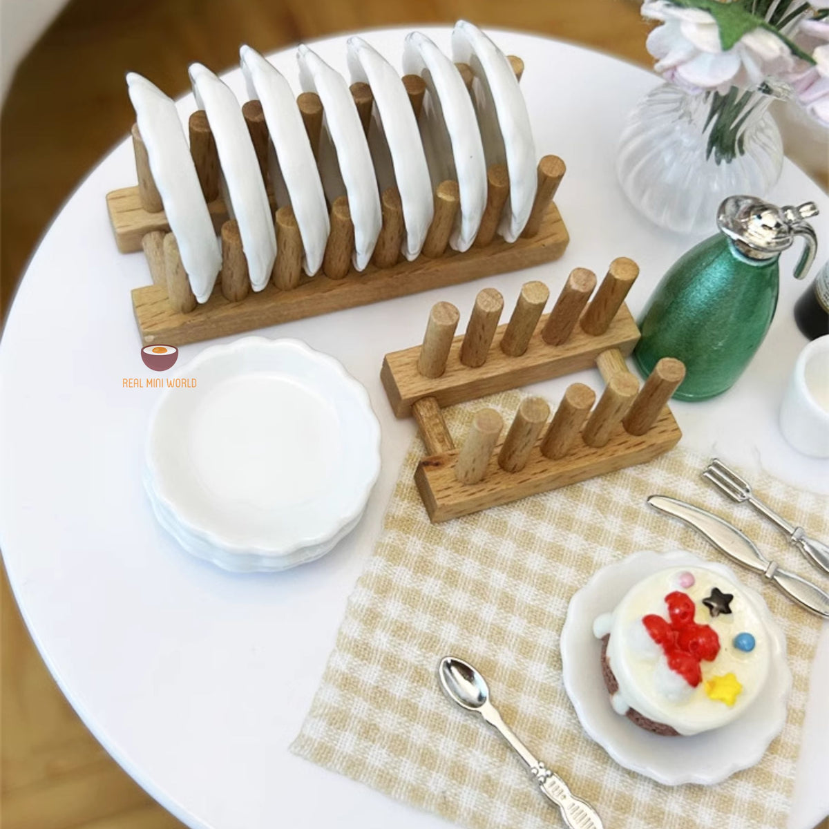 Miniature Ceramic Plate + Rack Set of 8 | Mini REAL Cooking Shop – Real ...