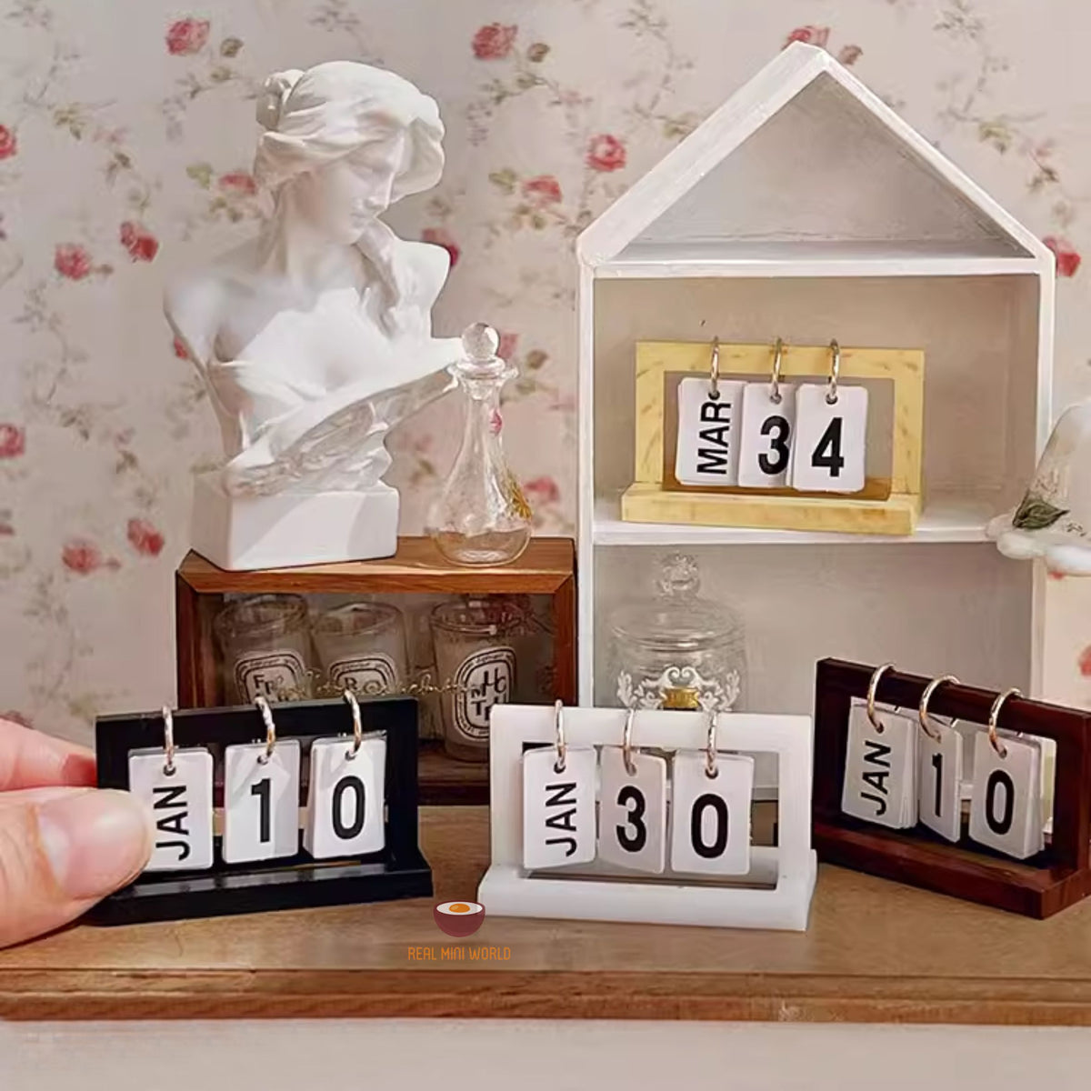 Miniature Real Nordic Minimalist Calendar | Dollhouse Miniature Shop ...