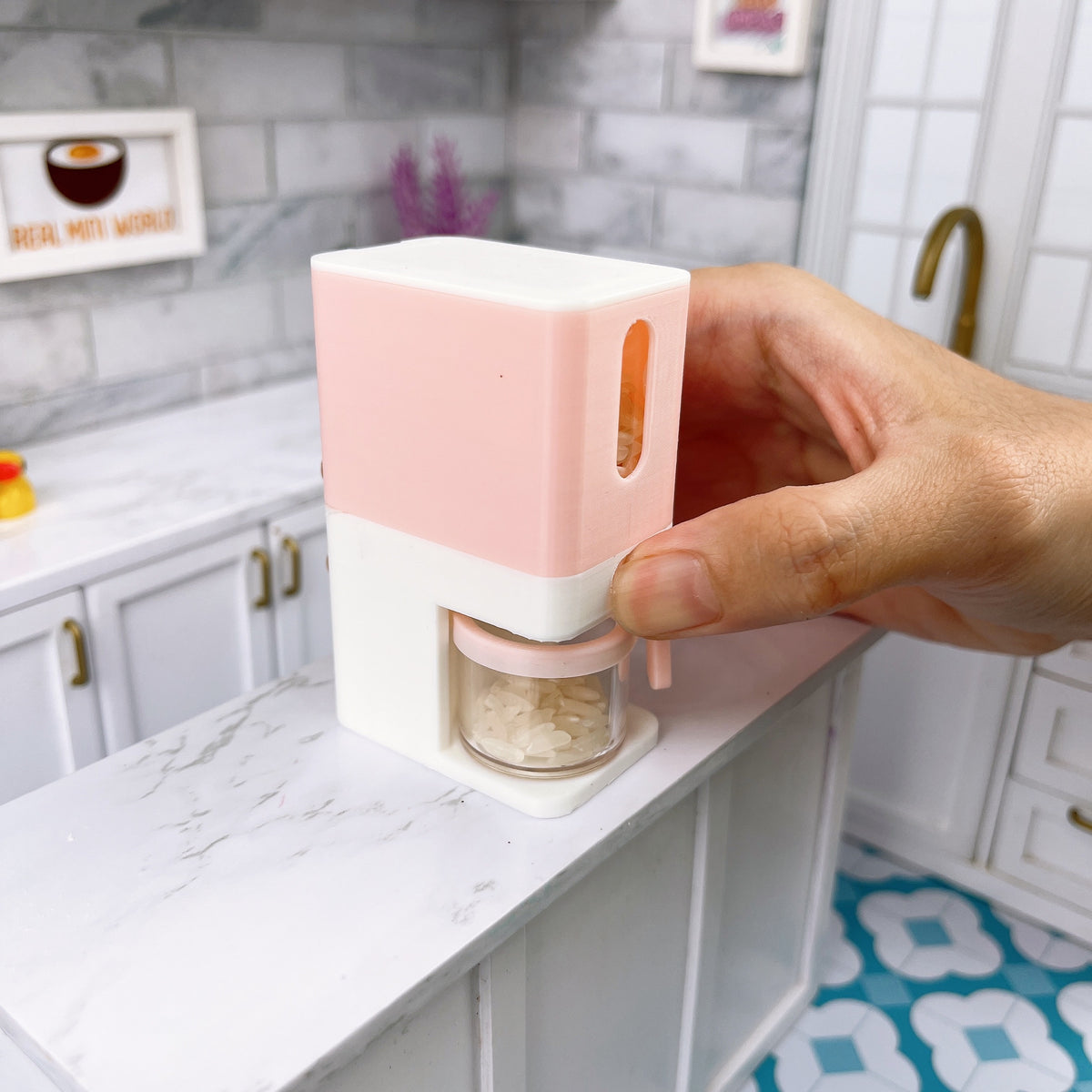 Miniature REAL Rice Grains Dispenser in Candy Pink | Mini Cooking Shop ...