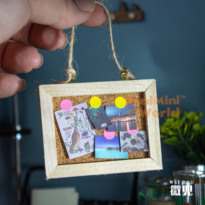 Miniature REAL Cork Board + Sticker + Rope Set | Miniature Shop – Real ...