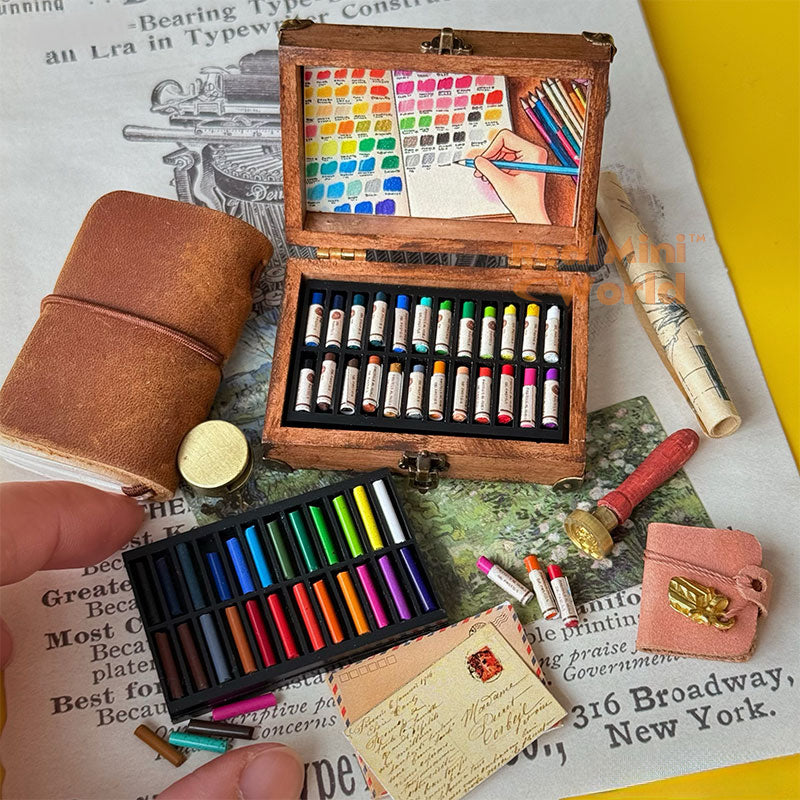 Miniature REAL Crayon Wooden Box Set | REAL Functioning Miniature Shop ...
