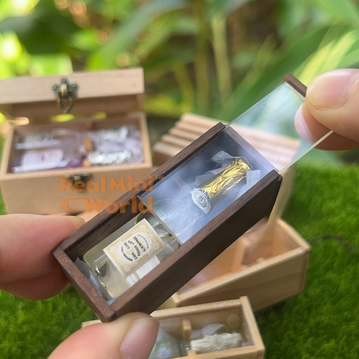 Miniature Wooden Wine Box | Mini Cooking Shop – Real Mini World