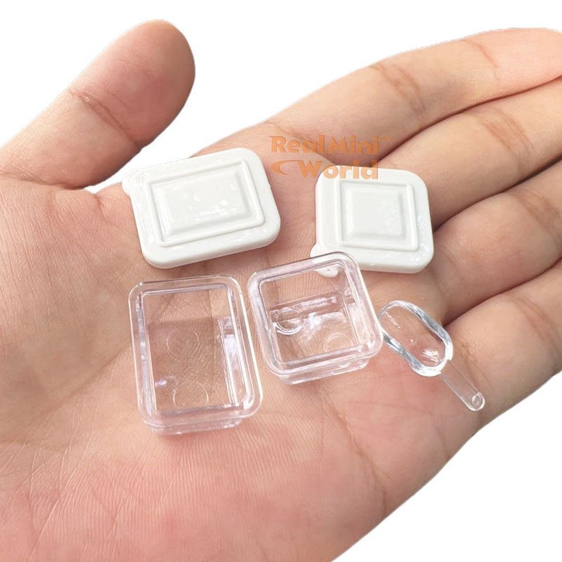 Miniature Clear Containers + Scoop Set | Mini Cooking Shop – Real Mini ...