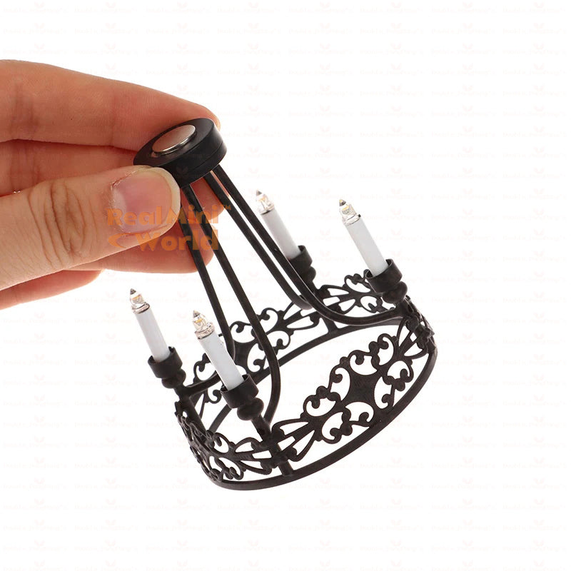 Miniature Candle Chandelier REAL Light | Dollhouse Miniature Shop ...