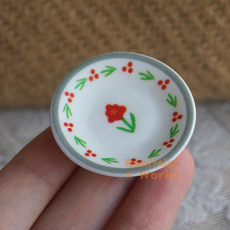 Miniature Hand-drawned Ceramic Plate | Mini Food Cooking Shop – Real ...