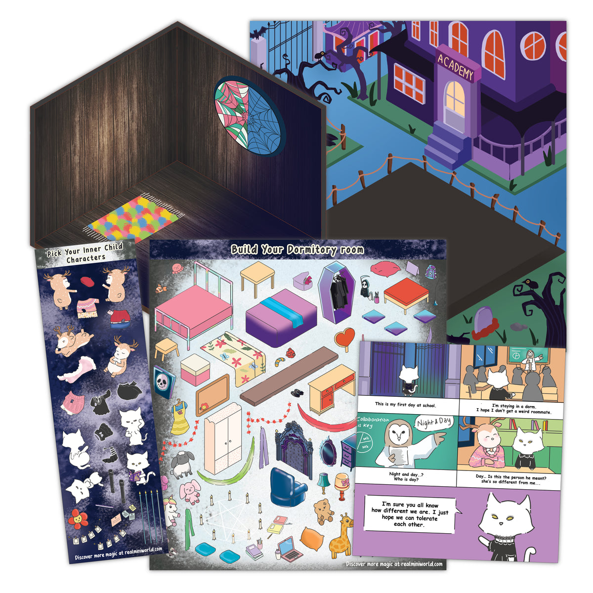 Decor Your Own Wednesday Dormitory Room Deco Sticker Kit |Sticker Shop ...