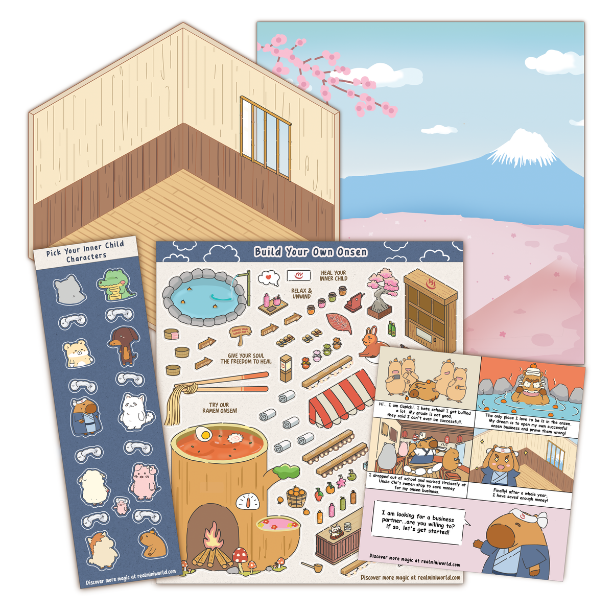 Make Your Own Onsen Deco Sticker Kit | Real Mini World