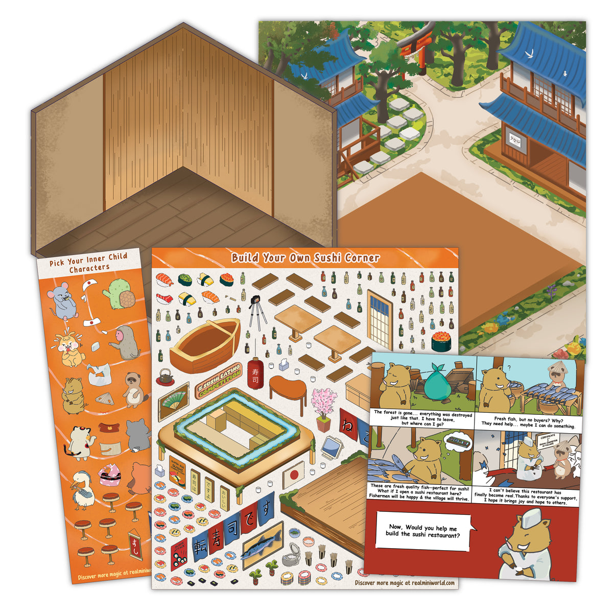 Make Your Own Sushi Shop Deco Sticker Kit | Cute Deco Sticker Shop ...