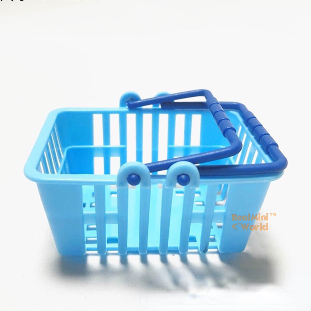 Miniature Plastic Shopping Basket | Mini Cooking Shop – Real Mini World