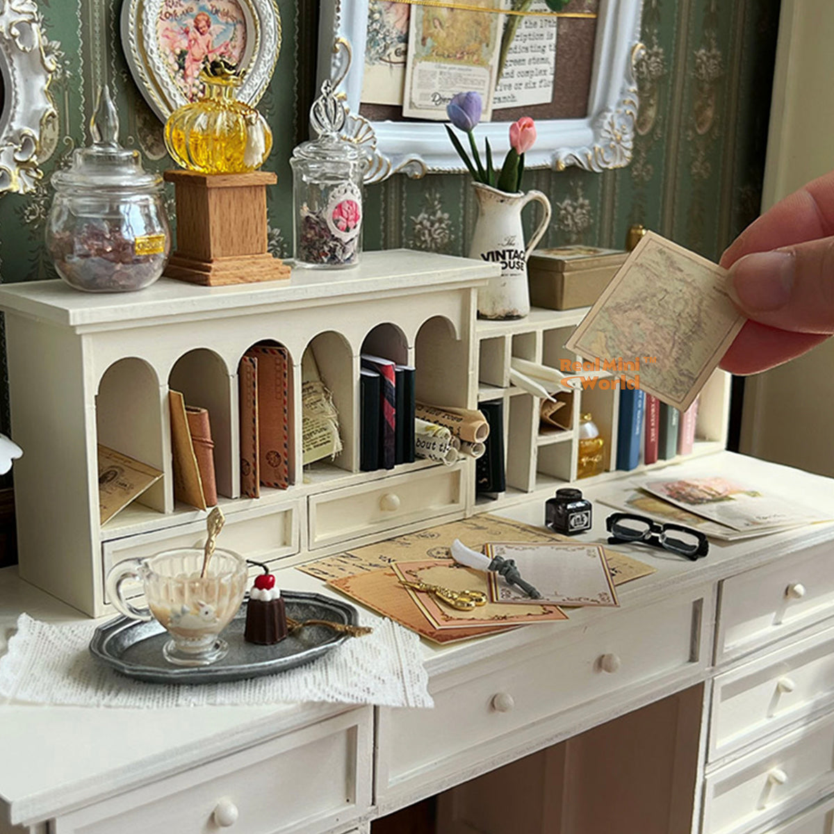 Miniature Classic Ivory White Working Desk |Tiny Journaling & Art Shop ...