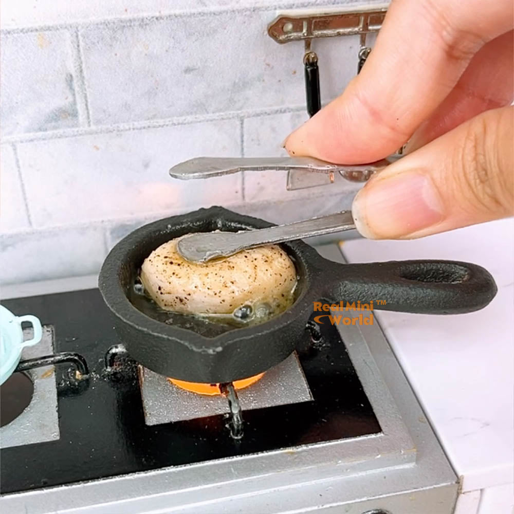Mini Cooking Cast Iron Pan | Miniature REAL Cooking Shop | Tiny Food ...