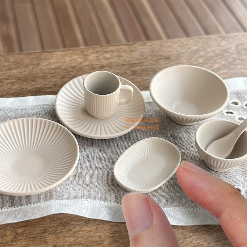 Miniature Aesthetic Dinnerware Series in Cream | Mini Cooking Shop ...