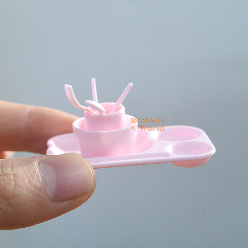 Miniature Kids Tableware Set in Pink | Mini Cooking Shop – Real Mini World