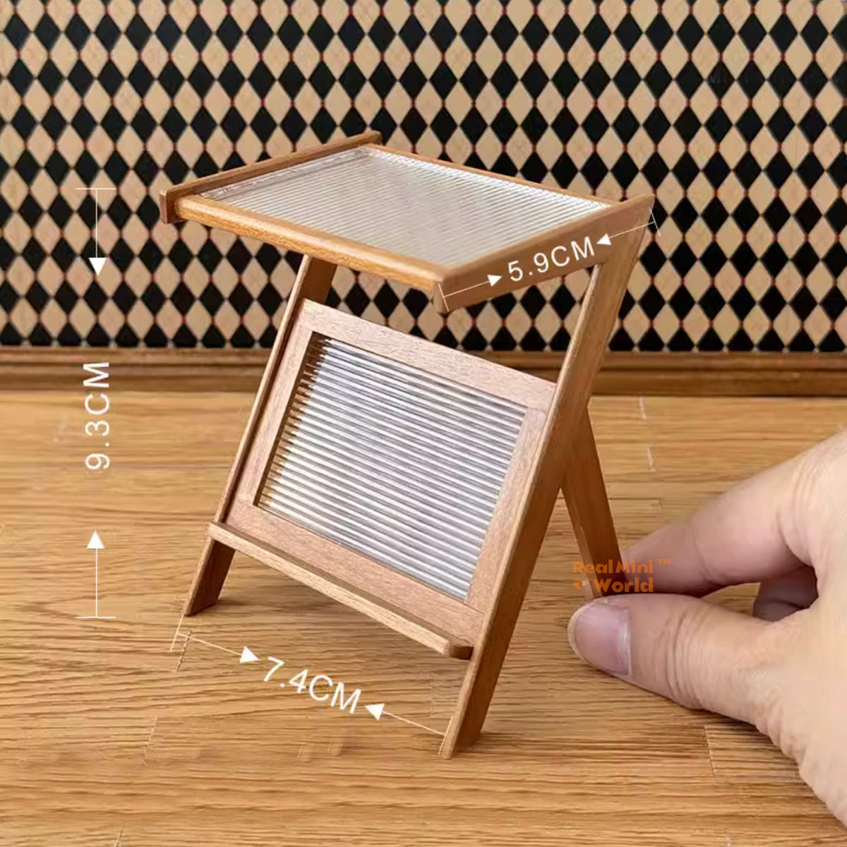 Miniature Solid Wood Nordic Futuristic Corner Table | Miniature Shop ...