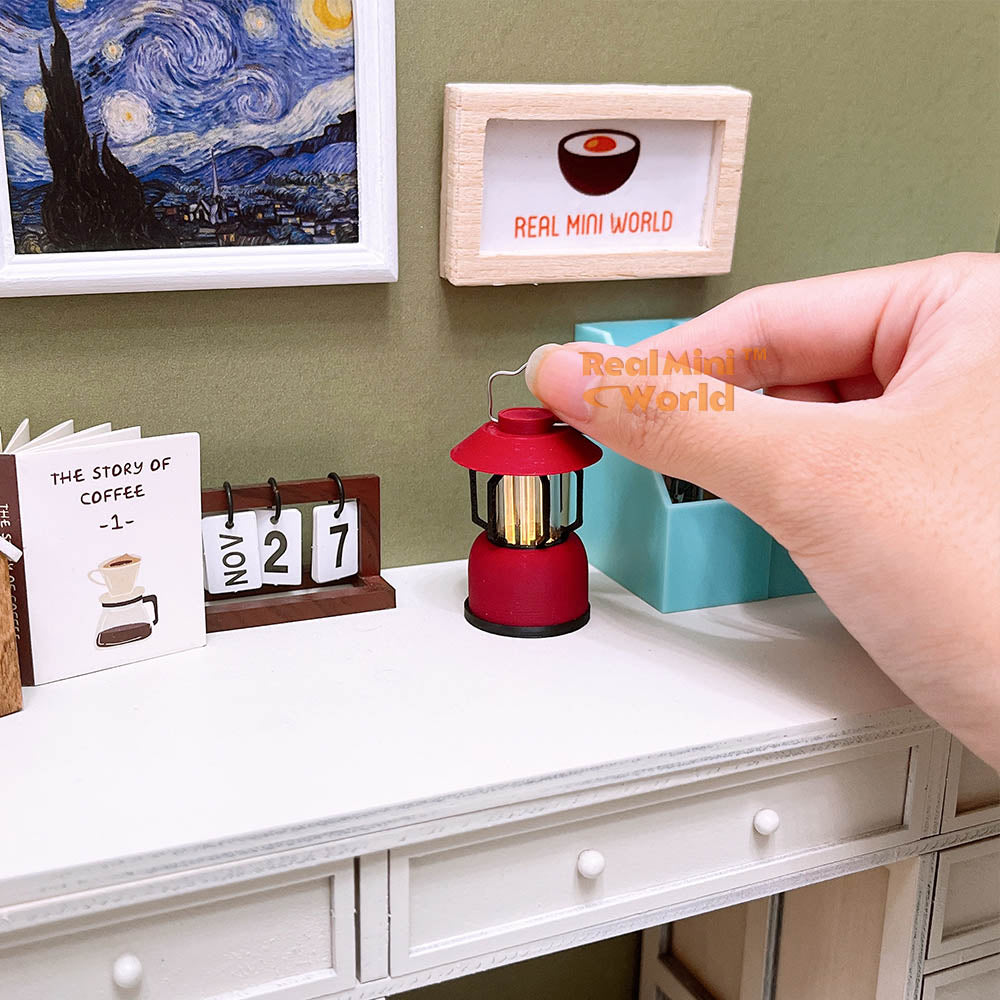 Miniature REAL Lantern Lamp in Red | Dollhouse Miniature Shop – Real ...