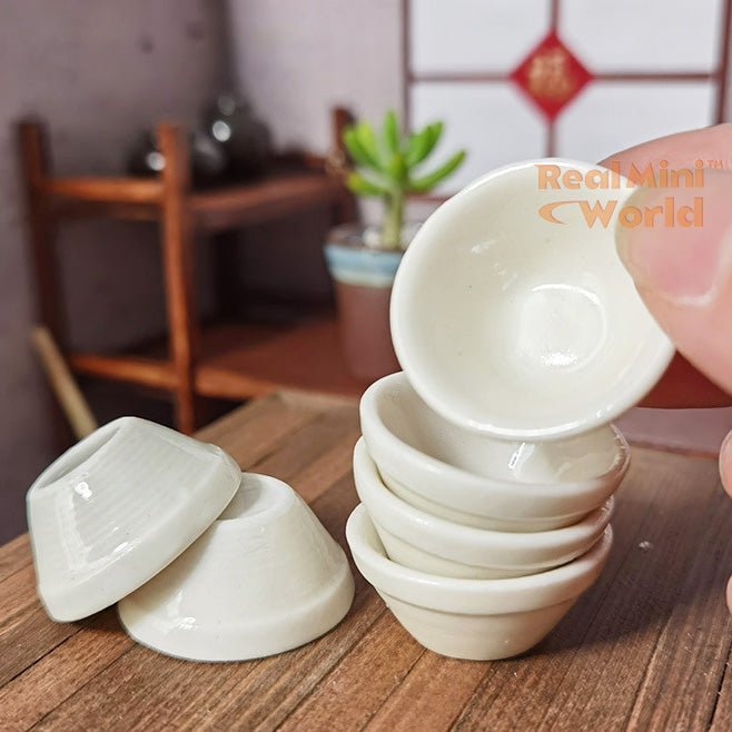Miniature Simple White Ceramic Bowl | Tiny REAL Food Cooking Shop ...