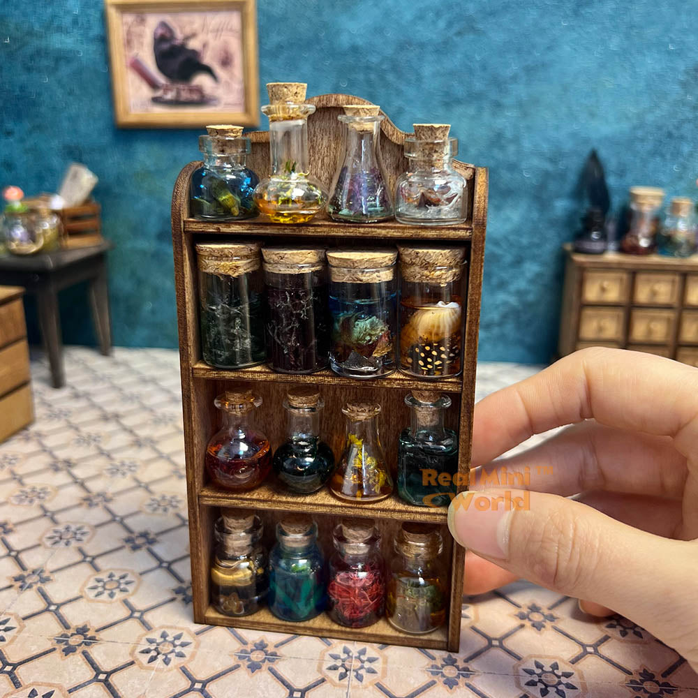 Miniature Potion Shop Classic Cabinet | Dollhouse Miniature Shop – Real ...