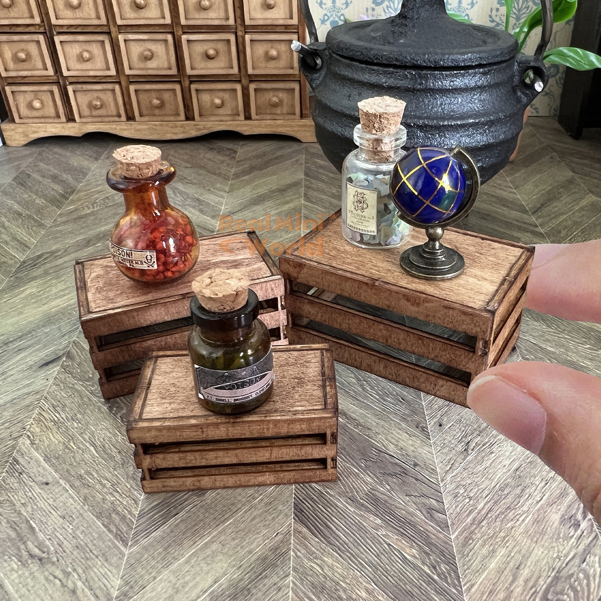 Miniature Wooden Crate | Handmade Dollhouse Miniature Shop – Real Mini ...