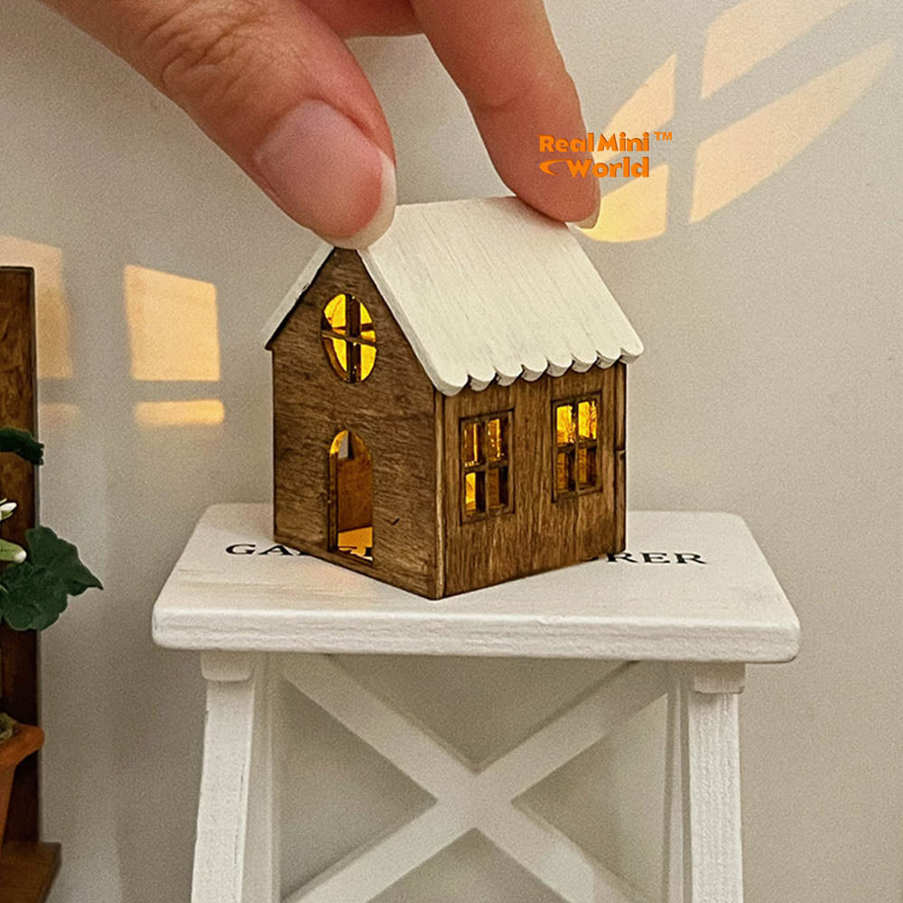 Miniature Wooden Classic House REAL Lamp | Christmas Miniature Shop ...