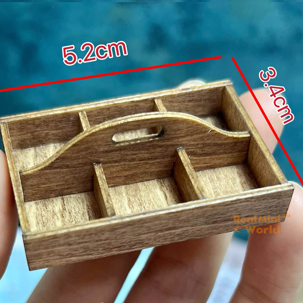 Miniature 6 Compartments Wooden Organizer | Mini Cooking Shop – Real ...