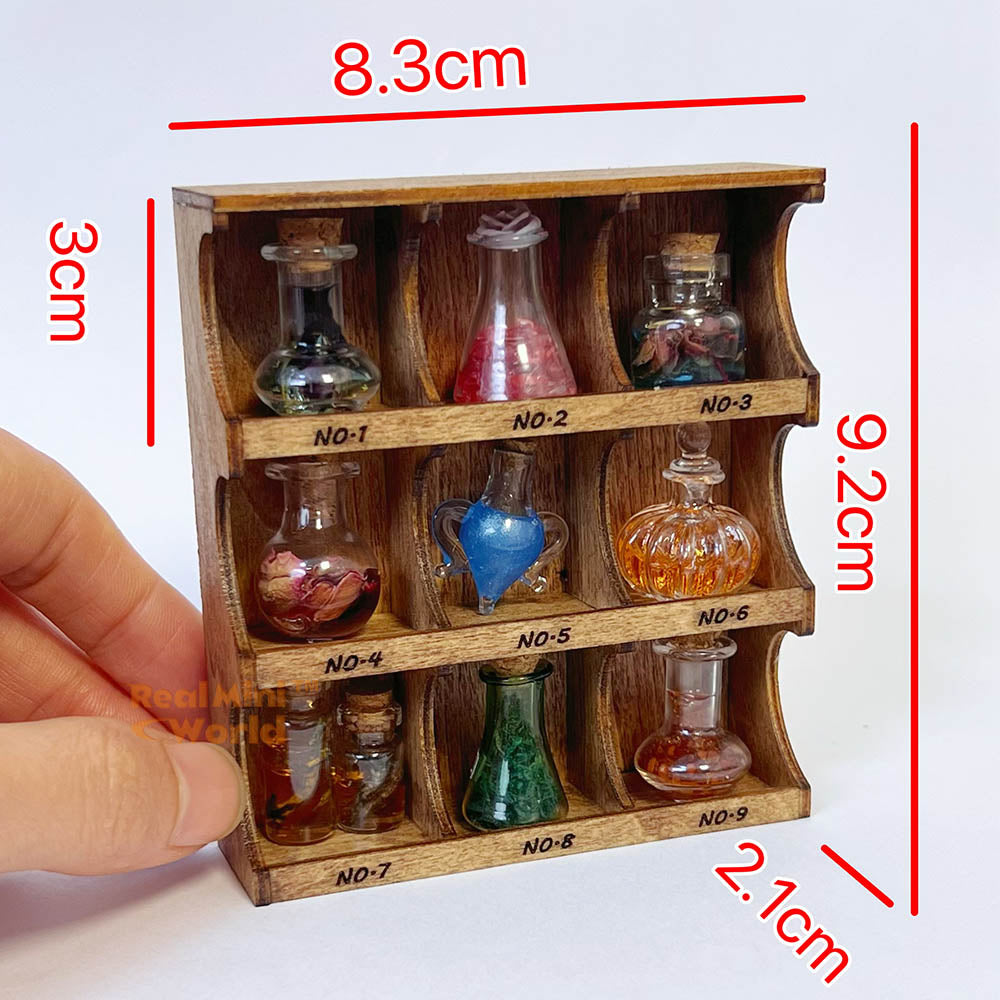 Miniature Wooden Potion Rack | Dollhouse Miniature Shop – Real Mini World