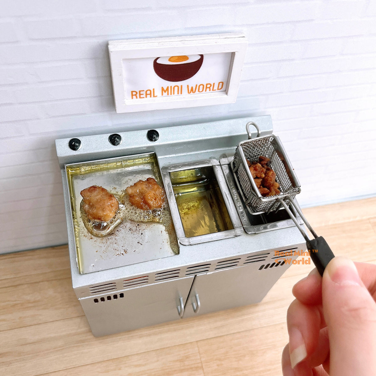 Mini REAL Cooking Stainless Griddle + Deep Frier Set|Tiny Cooking Shop ...